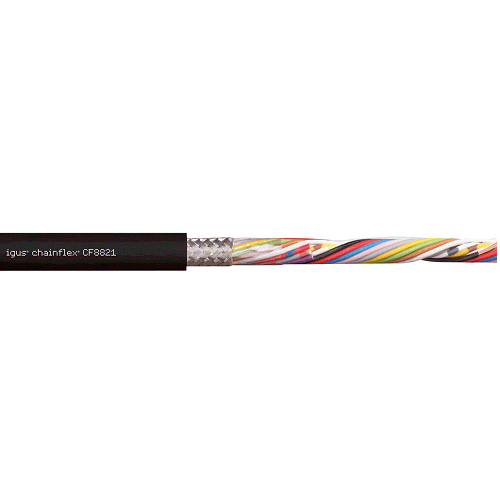 Igus Cf8821 02 04 24 Awg 4c Stranded Bare Copper Shielded Tc Braid Pvc