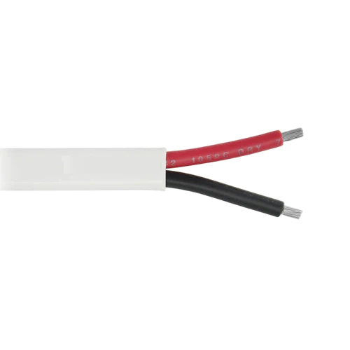 8 AWG 2 Conductor White Jacket Red and Black Duplex Boat Flat Cable (S
