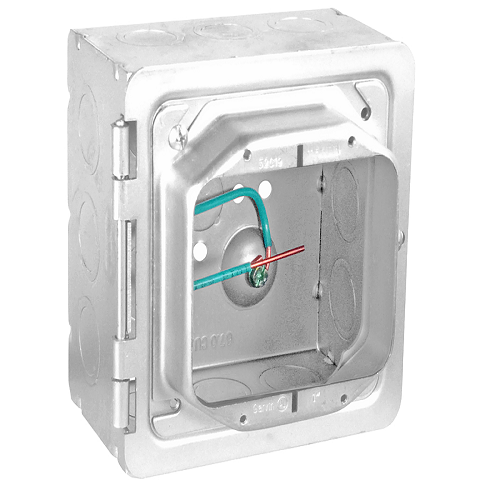 5" Square Box With Hinged 2 Gang Flat Device Ring HP-200 (Pack of 20)