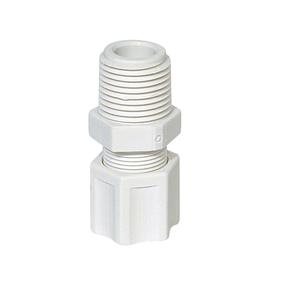 1/8" x 1/8" Male Connector Jaco Polypropylene Ferrule Nut with Integral ...