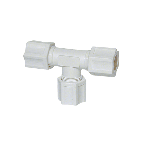 1/4" Union Tee Jaco Polypropylene Ferrule Nut With Integral Sleeve 70-