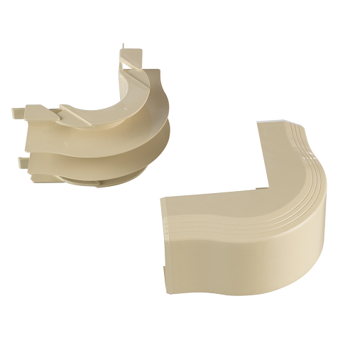 PVC T-45 Low Voltage Surface Raceway Outside Corner Fittings Ivory T45