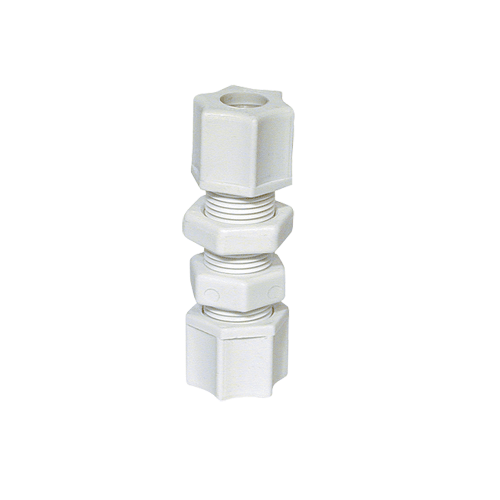 3/8" Bulkhead Union Connector Jaco Polypropylene Ferrule Nut With Inte