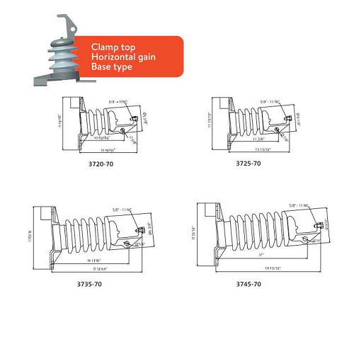 35 kv Horizontal Gain Base Type Clamp top insulators 3735-70