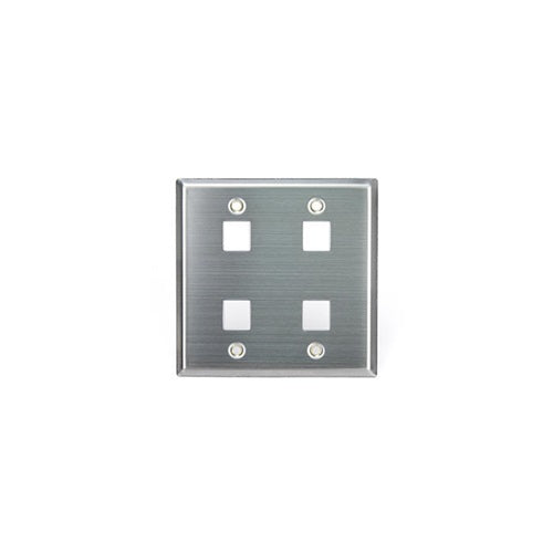 Stainless Steel QUICKPORT Wallplate Dual Gang 4-Port 43080-2S4