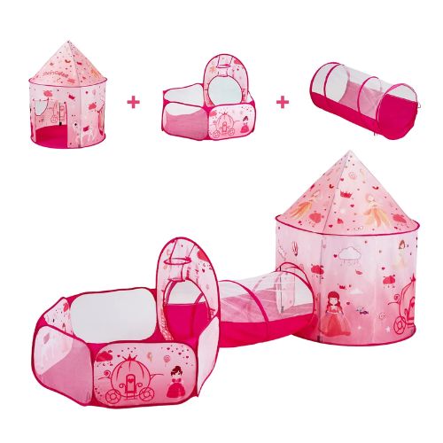 3-in-1 Kids Play Tent with Tunnel, Pop-Up Playhouse for Kids