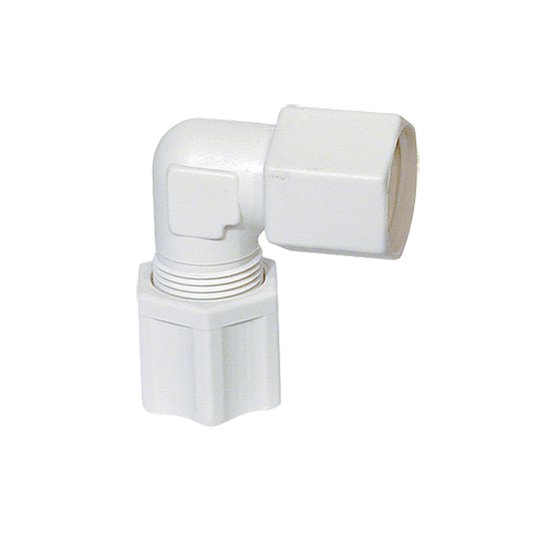 1/4" x 1/8" Female Elbow Jaco Polypropylene Ferrule Nut With Integral