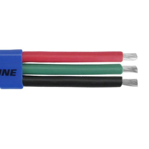 10 AWG 3 Conductor Blue Jacket Triplex Boat Flat Cable