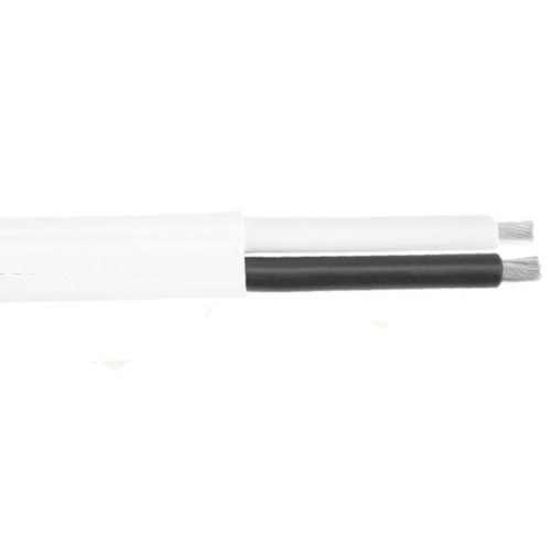 12 AWG 2 Conductor White Jacket Black and White Duplex Boat Flat Cable