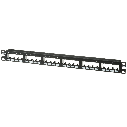 24 Port Mini-Com Flush Mount Modular Patch Panel Flat Style 1RU CPP24F
