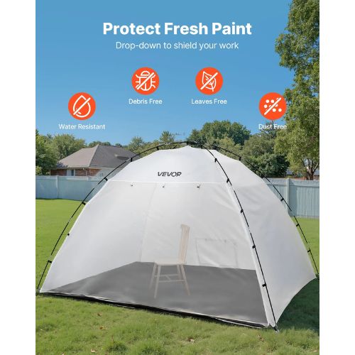 Portable Paint Booth Tent 115×91×74 in with Floor & Mesh Screen