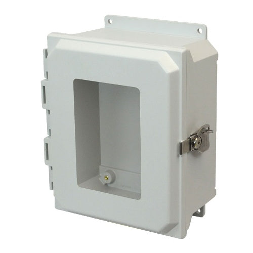 10 Inch Height Lockable Twist Latch Fiberglass Enclosure with Windows ...