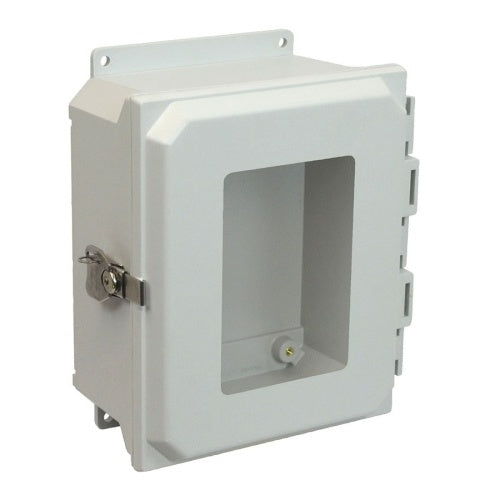10 Inch Height Lockable Twist Latch Fiberglass Enclosure with Windows ...