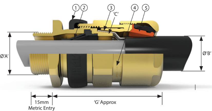 Cable Glands 501/453/UNIV Flameproof, Increased Safety, Dust Protectio