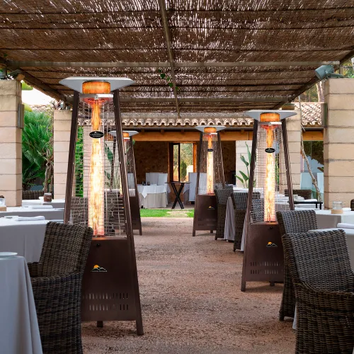 42000 BTU Triangle Boost Flame Tower Heater Hammered Bronze OH-BZ42-6M