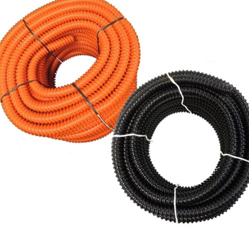 2 Inch Flexible PVC Split Tubing Corrugated Orange 100FT