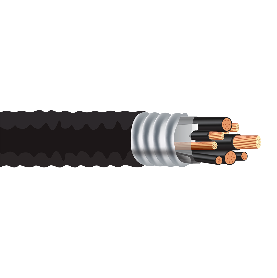 12 AWG 4 Conductor XLPE Insulated Cable with Helical Bare Copper Tape
