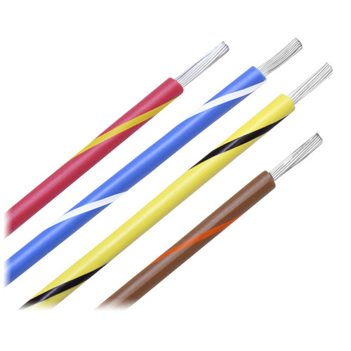 500' 18 AWG 16 Strands Red Jacket Striped Marine Wire