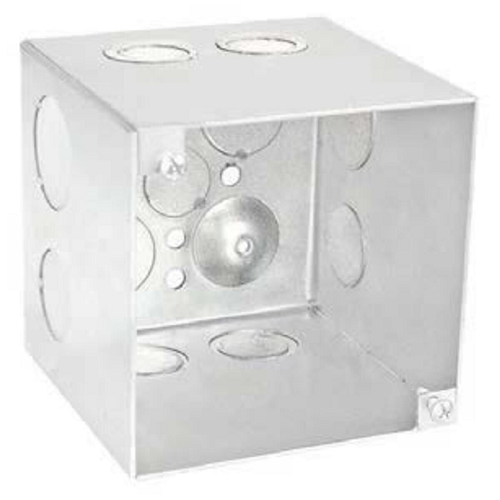 4 Inch Square 3-1/2 Inch Extra Deep Junction Box 1 Inch Side Knockouts