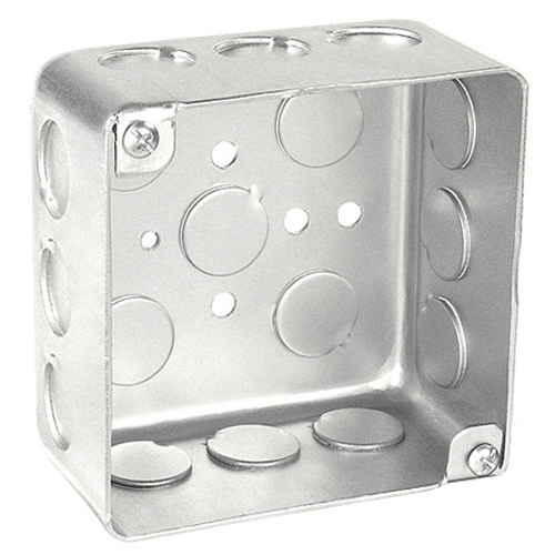 4 Inch Square Box 2-1/8 Inch Deep Drawn With Conduit Knockouts 52171-1