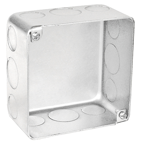 4 Inch Square Blank Bottom Junction Box 2-1/8 Inch Deep With Conduit K