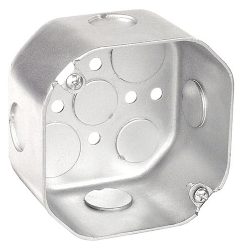 4 Inch Octagon Box 2-1/8 Inch Deep 1/2 Inch Knockouts 54171-1/2 (Pack