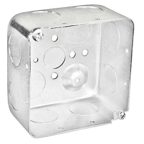 4 Inch Square Box 2-1/8 Inch Deep Drawn With Conduit Knockouts 52171-3