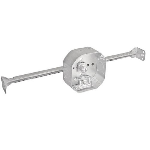 4 Inch Octagon Box 1-1/2 Inch Deep Adjustable Bar Hanger MC Clamp 5415