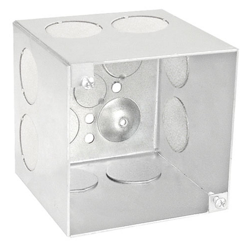 4 Inch Square Junction Box 4 Inch Deep (8) 1 Inch Side Knockouts 52191