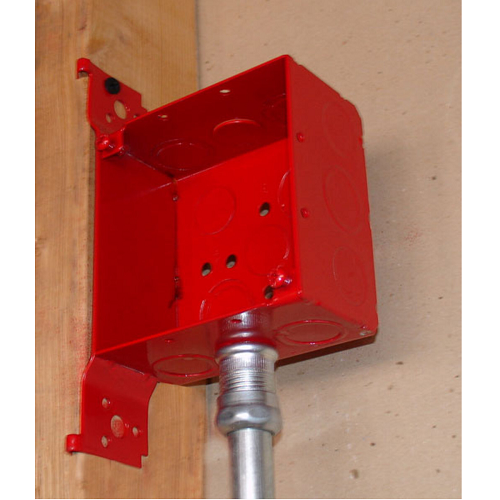 4 Inch Square Junction Box 2-1/8 Inch Deep With Flat Vertical Bracket