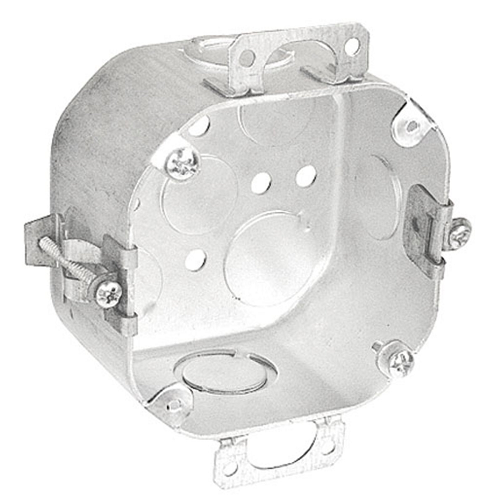 4 Inch Octagon Box For Cut In Old Work 2-1/8 Inch Deep 4 Threaded Moun