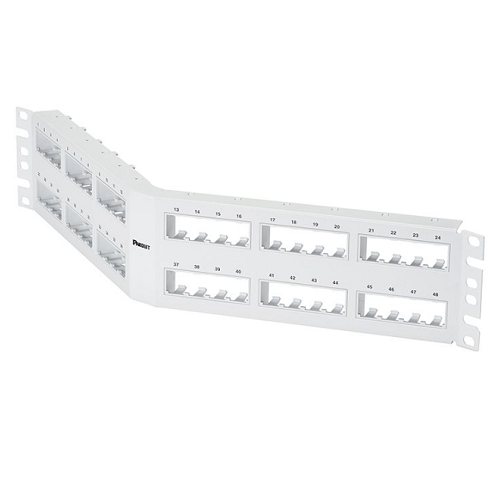 48 Port Mini-Com Flush Mount Angled Modular Patch Panel 2RU Grp4 CPPA4
