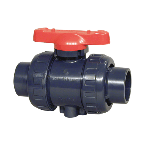 1" Type 21 Socket/FPT Ends True EPDM O-rings PVC Union Ball Valve 1601