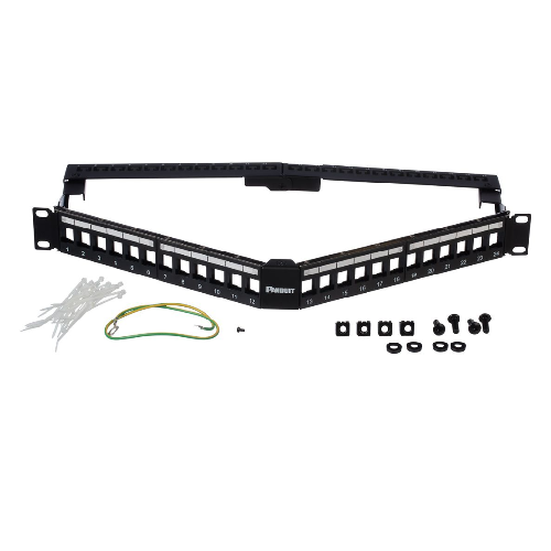 Keystone Ang All Metal Patch Panel Flush Mounted 24 Port KPA24WSBL