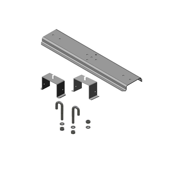 3" Channel Rack-To-Runway Mounting Plate With Bracket Runway Black CPI