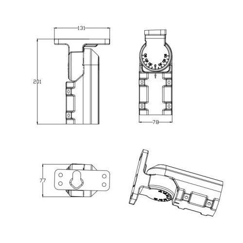 LED White Shoebox Horizontal/square Pole