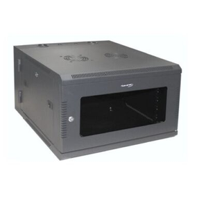 Double Section Swing Out 6U Black Wall Mount Cabinet Wavenet CBTF‐WM6U