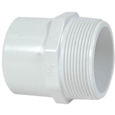 1-1/2" Spigot X MPT Connection Schedule 40 PVC Male Adapter 461-015S