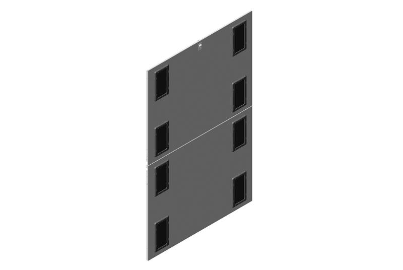 Side Panel with Brush Sealed Cable Openings 43.3'' (1100 mm) D x 45 RM