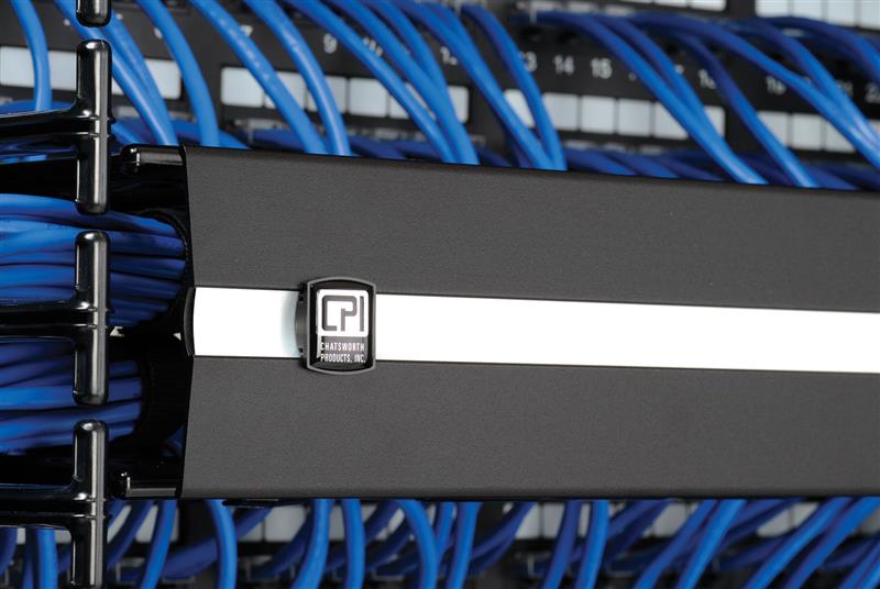Evolution Black Horizontal Cable Manager without Cable Pass-Through Po