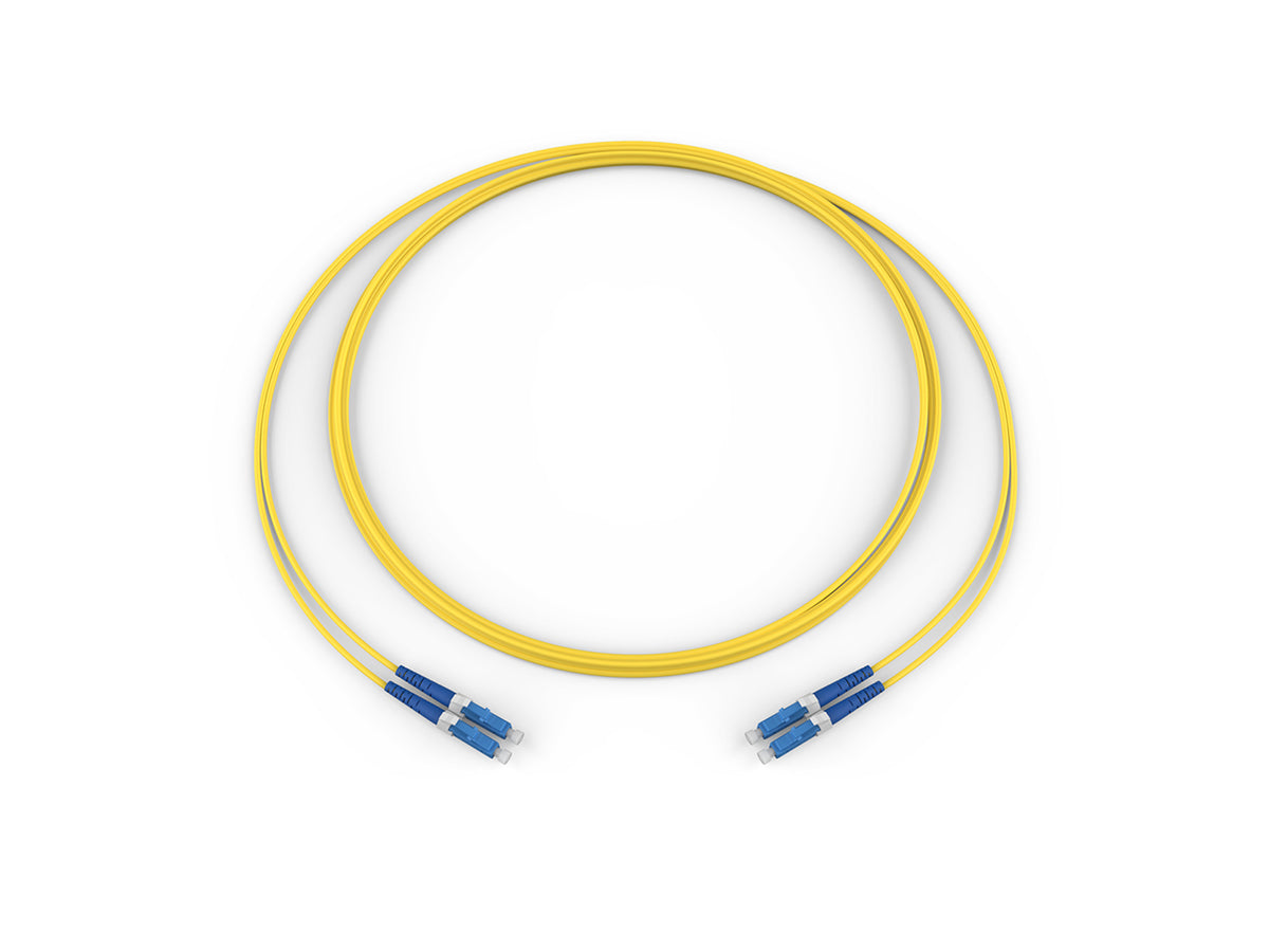 2M Fiber Optic Jumper 2F LC Duplex to LC Duplex Standard Yellow Jacket