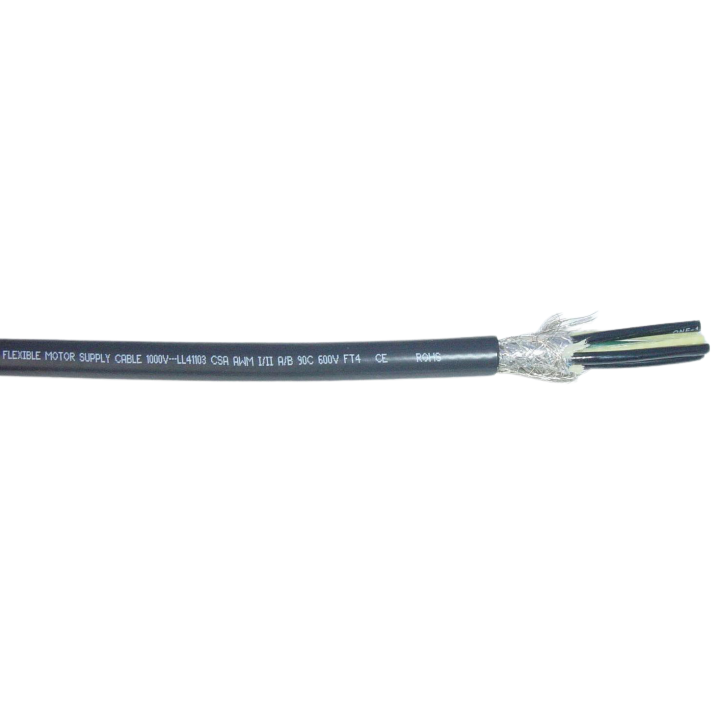 8 AWG 4 Cores VFD-THIN BC UL/CSA/TC-ER/CE PVC Shielded VFD Cable 91208