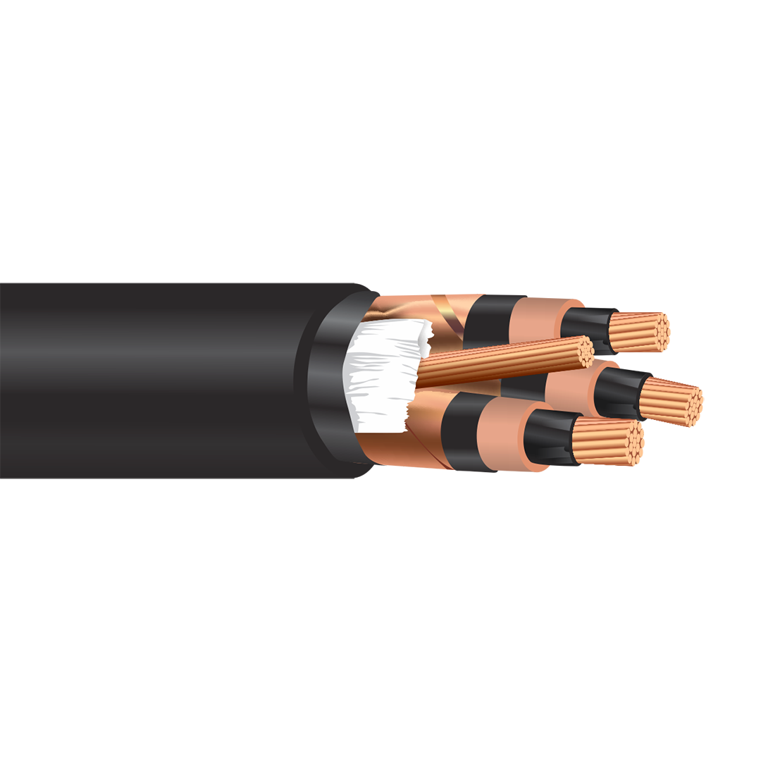 750 MCM AWG MV105 3 Conductor Shielded EPR PVC 5KV 133% Cable
