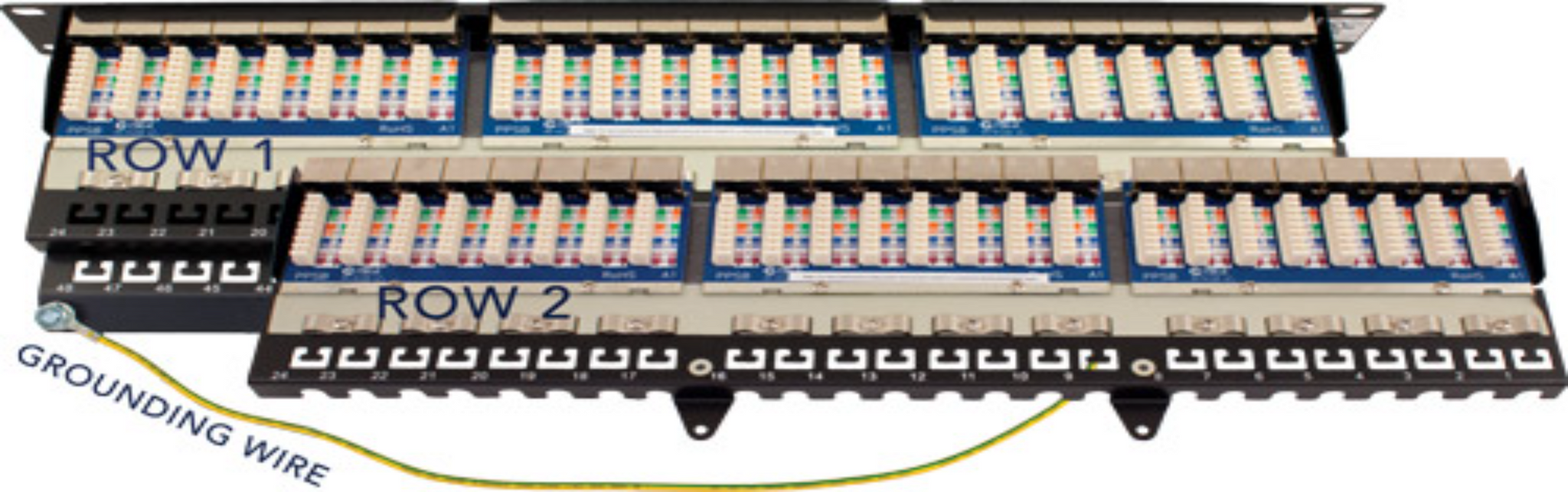 48 Port CAT5E 2U 110-IDC Shielded Patch Panel 041-373/S/48
