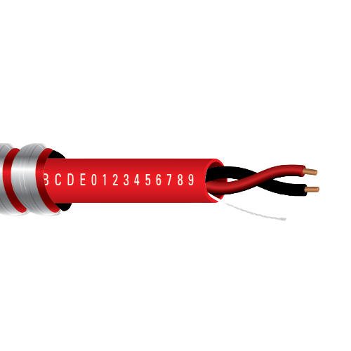 16 AWG 2C Soild Bare Copper Unshielded FPLP Al Metal Clad Armor Fire A