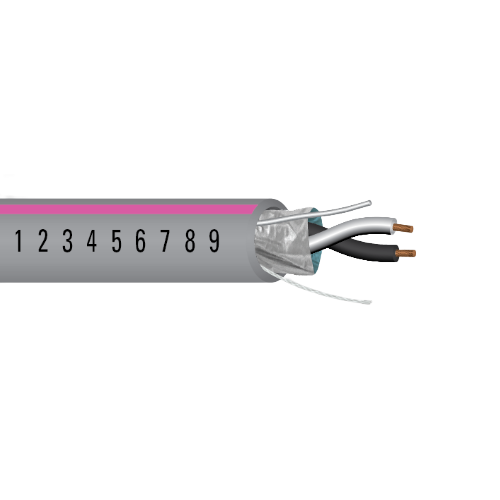 14 AWG 2C Strand Bare Copper Shielded Riser Al Mylar PVC Institutional