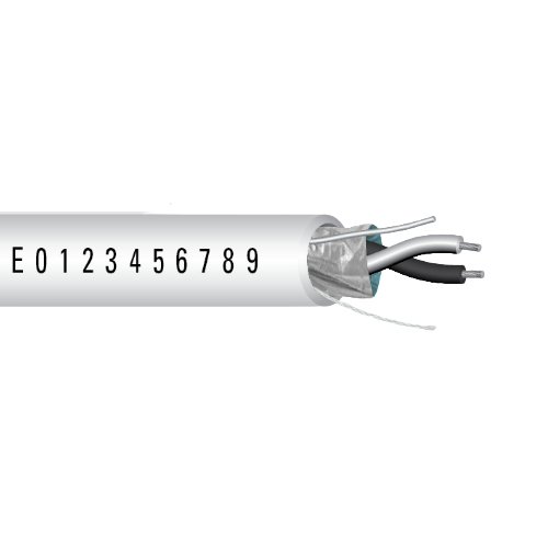 22 AWG 2C Strand Bare Copper Shielded Plenum Al Mylar Low-Smoke PVC Se