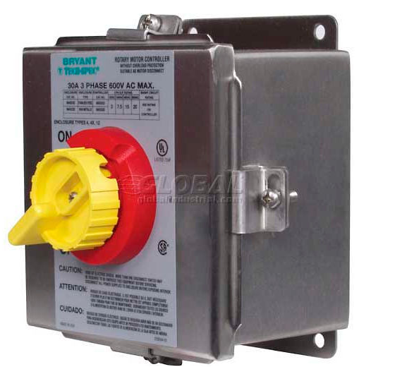 NEMA 4X Stainless Steel Toggle Switch in Enclosure 30 AMP 600V 664S33D