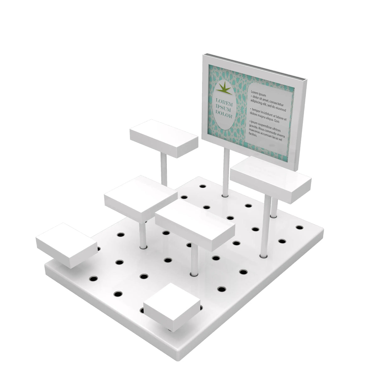 Modular Multi-Level Display Riser Kits Small Unit In Gloss White Finis